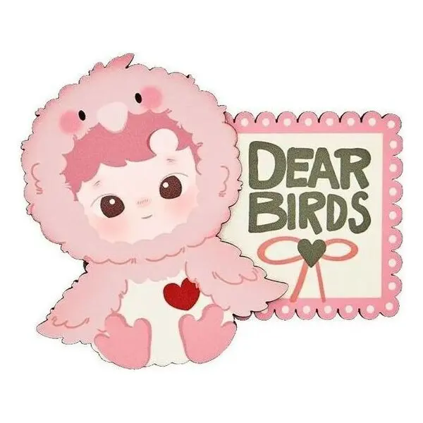 POP MART Dear Birds Series Fridge Magnet Make Me Blush - Multi-color