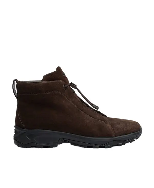 Zegna Triple Stitch Vetta Suede Sneakers - Brown
