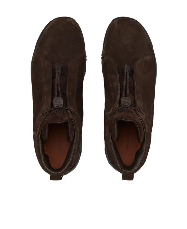 Zegna Triple Stitch Vetta Suede Sneakers - Brown