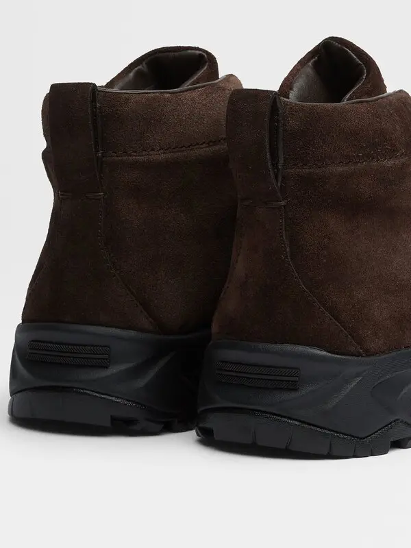 Zegna Triple Stitch Vetta Suede Sneakers - Brown