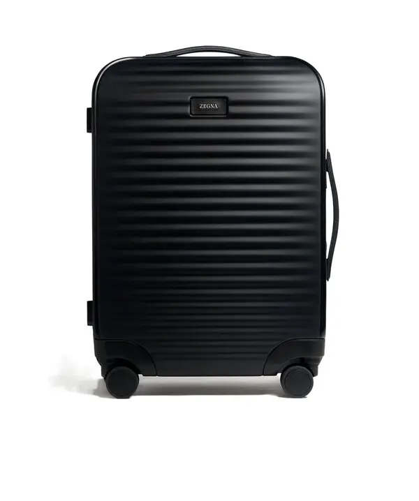 Zegna Logo Plaque Suitcase - Black
