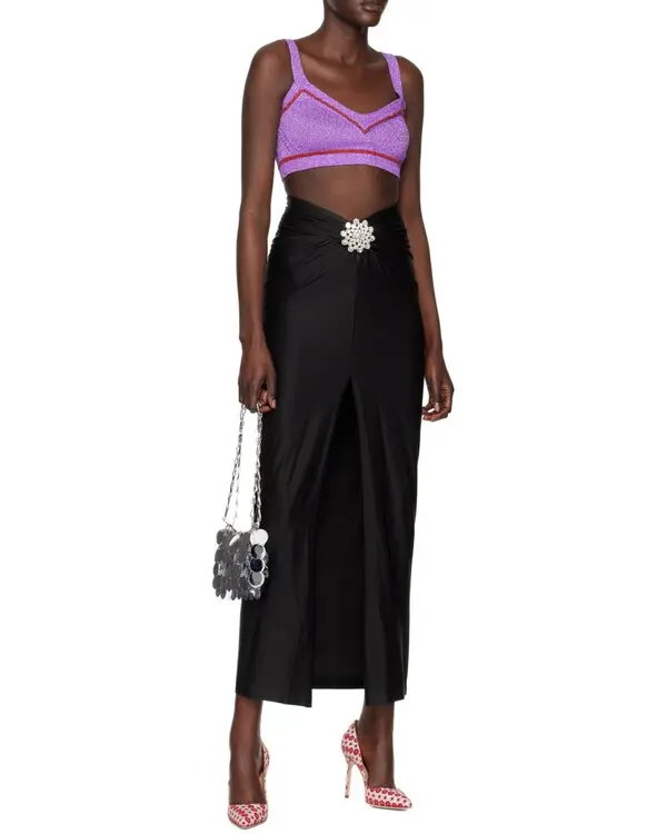 Rabanne Metallic Knit Cropped Top