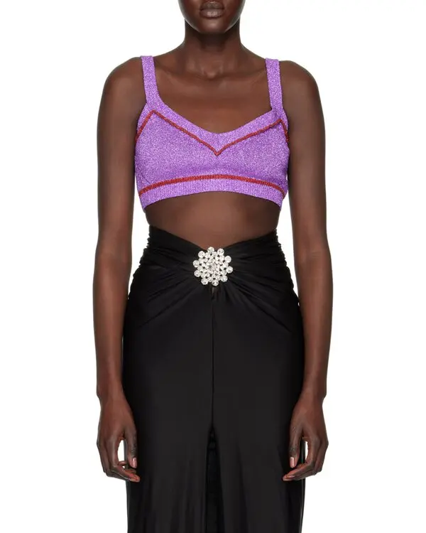 Rabanne Metallic Knit Cropped Top