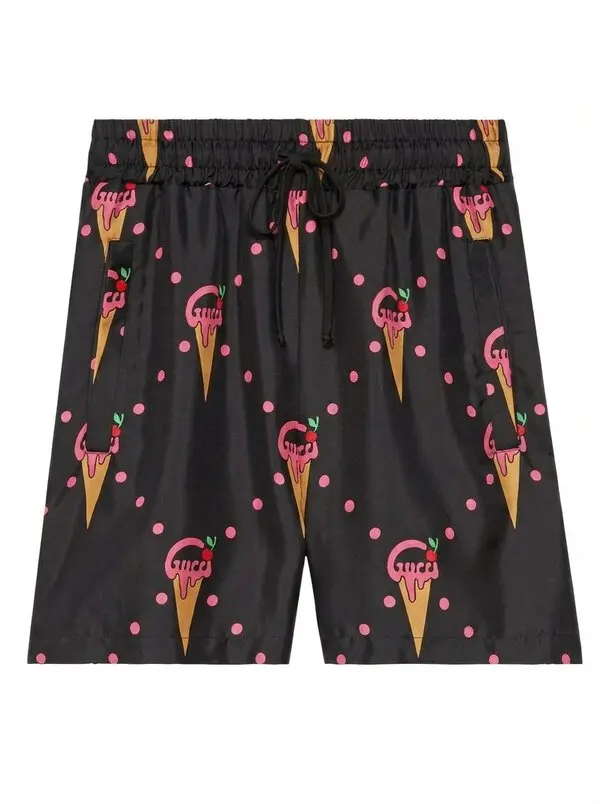 Gucci Silk Ice Cream Print Shorts
