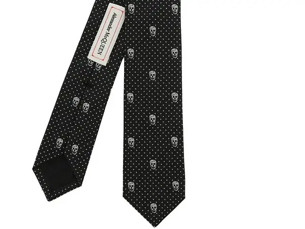 Alexander McQueen Skull Embroidered Tie