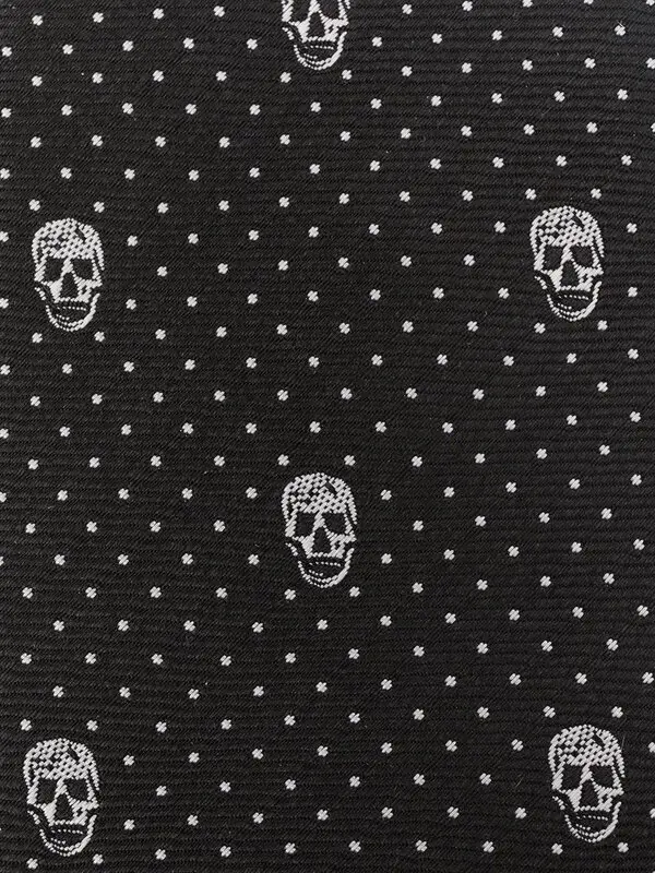 Alexander McQueen Skull Embroidered Tie