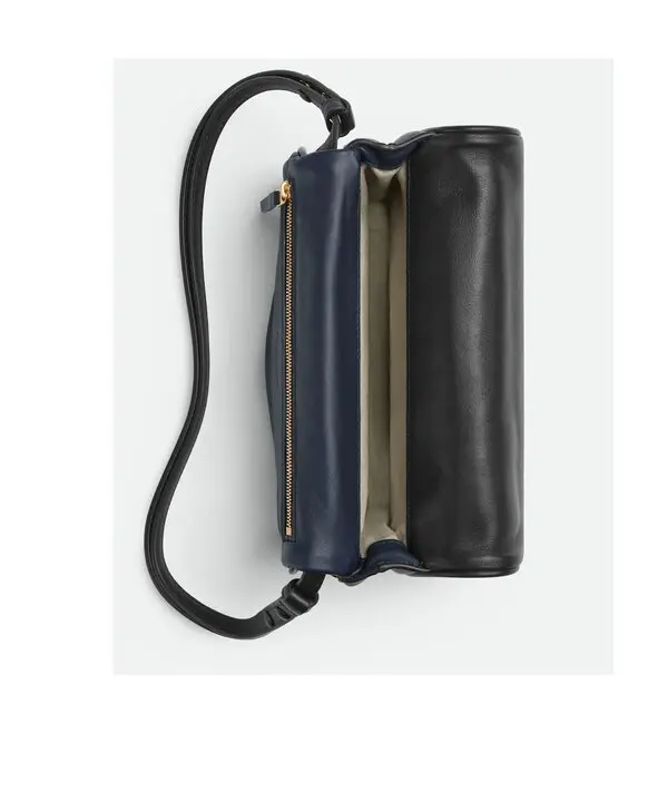 Bottega Veneta Intrecciato Foldover Top Shoulder Bag - Black/space