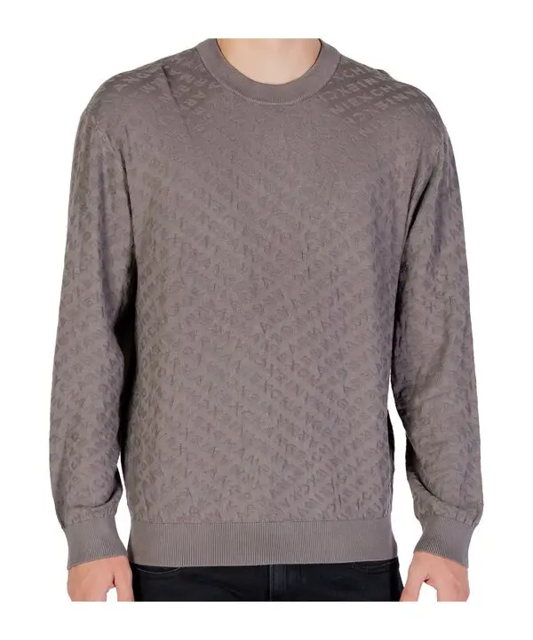 Armani Exchange Textured Long-sleeve Knitted Shirt - Gray