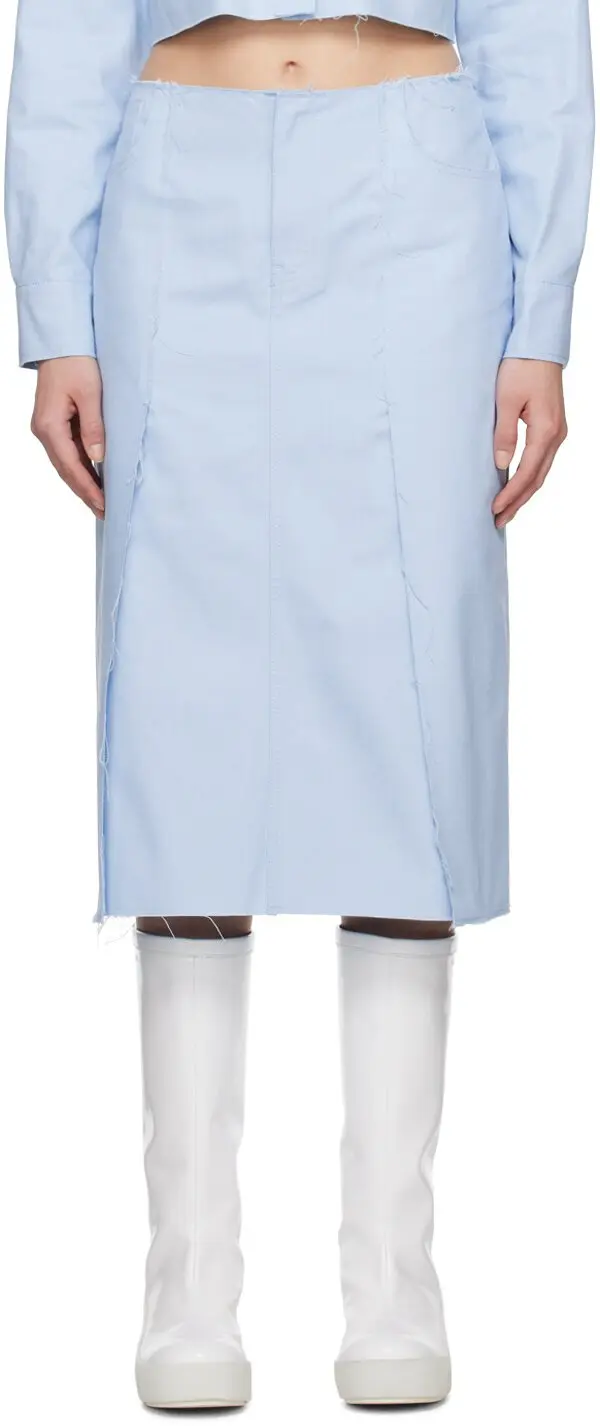 Raf Simons High-waisted Denim Midi Skirt