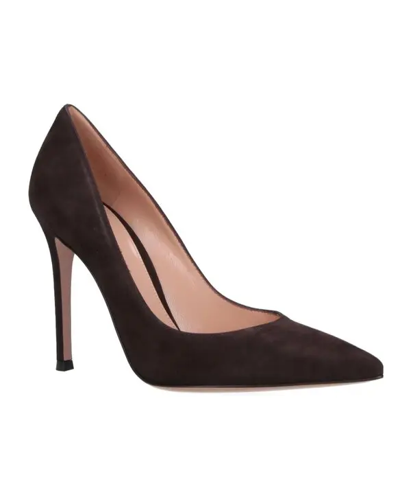 GIANVITO ROSSI Pointed 105mm Stiletto Heel Pumps - Moka