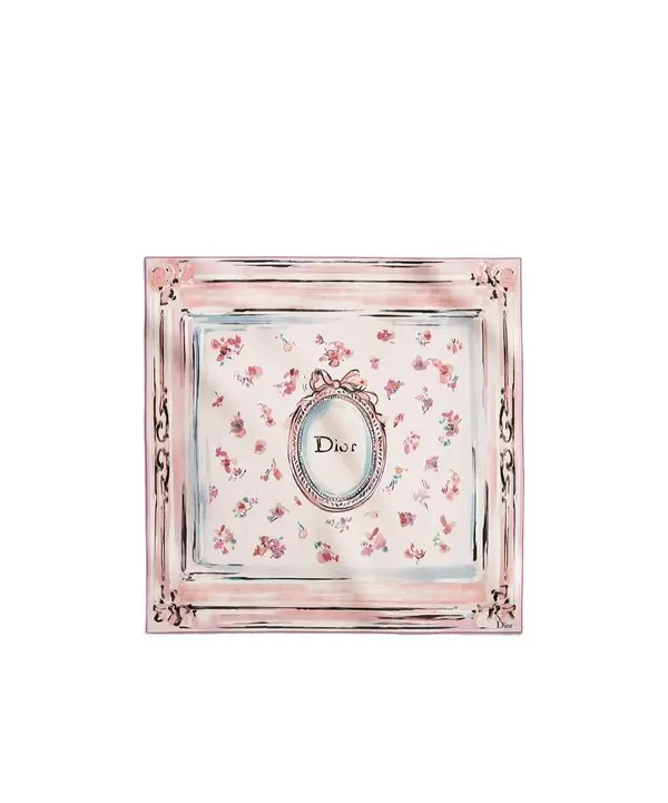 Dior Dioriviera Floral Portrait 90 Square Scarf - Pink Multicolor