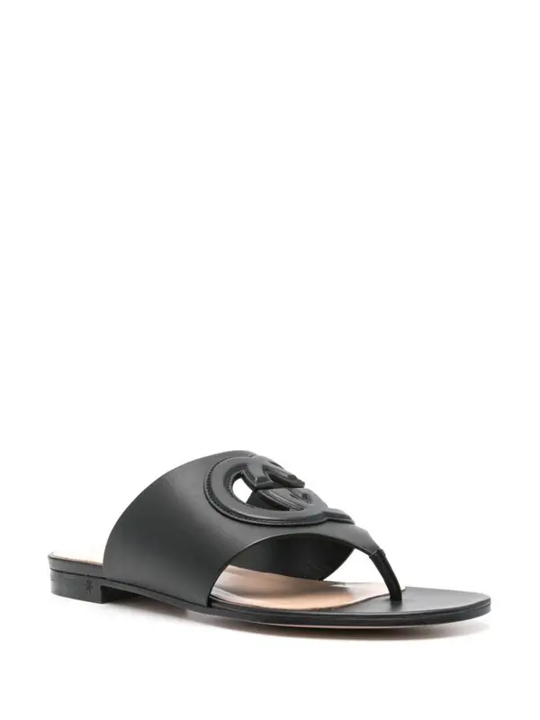 Gucci Interlocking G Hollow-out Slipper - Black