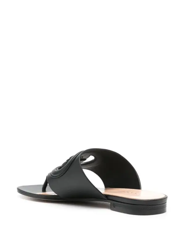 Gucci Interlocking G Hollow-out Slipper - Black