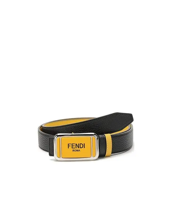 Fendi Reversible Leather Belt - Black