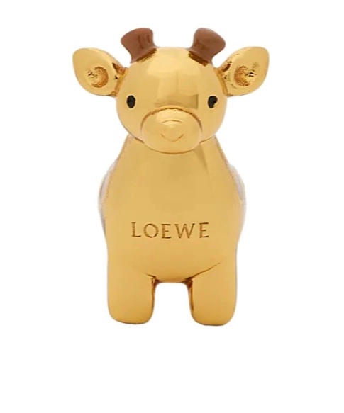 Loewe Brass Giraffe Dice With Enamel Coating - Gold