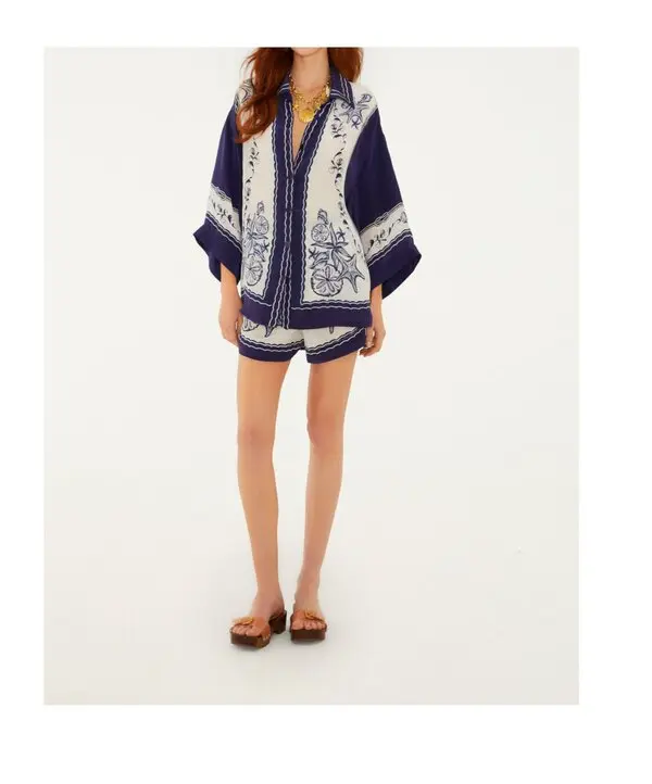 Farm Rio Starfish Print Drawstring Shorts