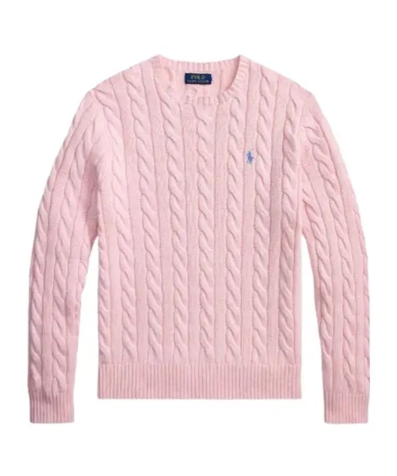 Polo Ralph Lauren Cable-knit Jumper With Embroidered Logo - Pink