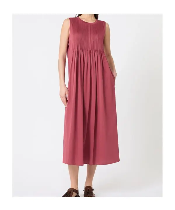 Max Mara Sleeveless Crew Neck Dress - Cherry Red