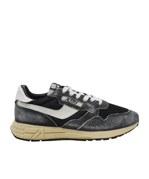 AUTRY Reelwind Distressed Low-top Sneakers - Black