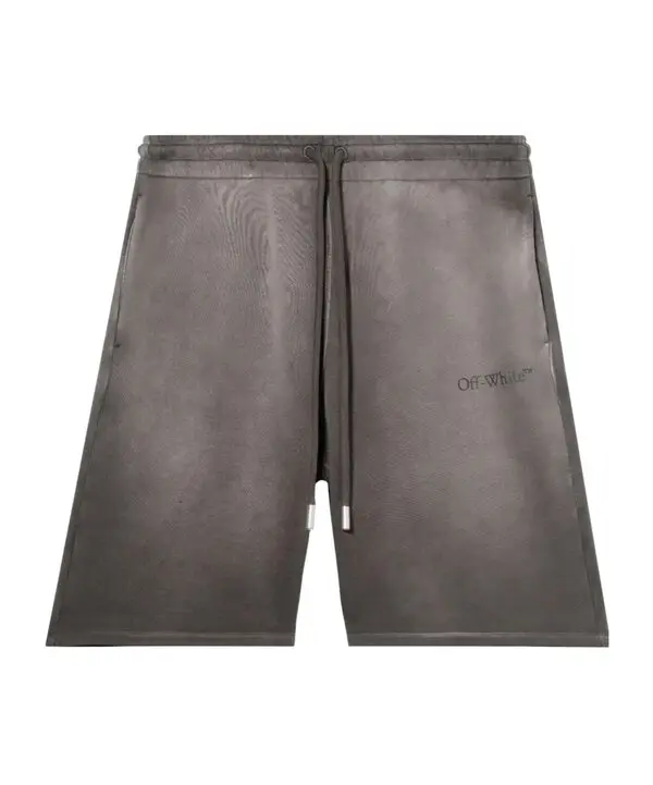 Off-White Logo Embroidered Drawstring Shorts - Grey