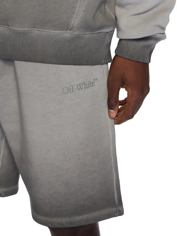 Off-White Logo Embroidered Drawstring Shorts - Grey