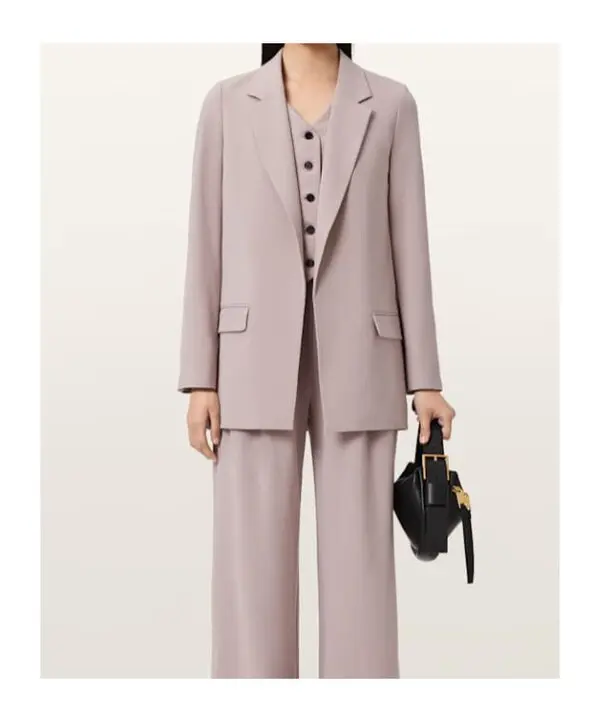 ALLSAINTS Aleida Long Blazer - Purple