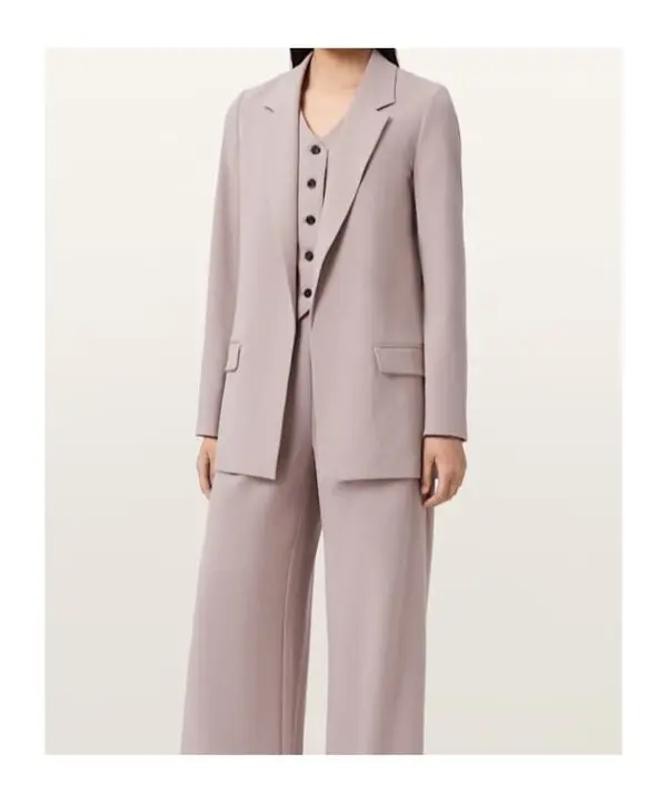 ALLSAINTS Aleida Long Blazer - Purple