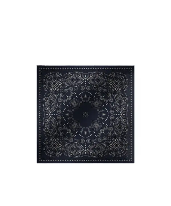 Max Mara Educated Fringed Patterned Scarf - Midnight Blue