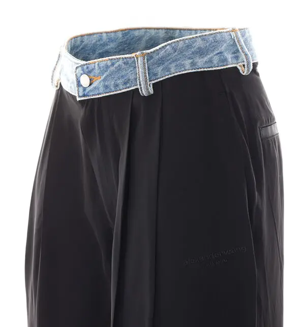 Alexander Wang Contrast Waist Straight-leg Pants