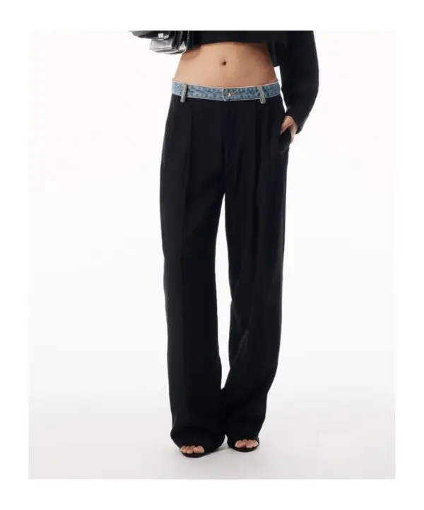 Alexander Wang Contrast Waist Straight-leg Pants
