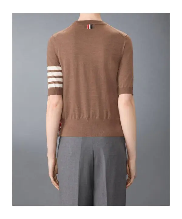 Thom Browne Sheer Sleeved Fine-knitted T-shirt