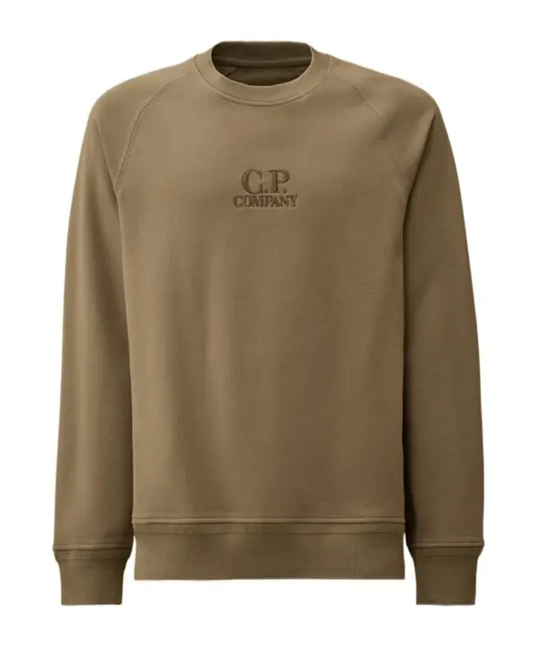 C.P. COMPANY Embroidered Logo Sweatshirt - Falling Rocks-gray