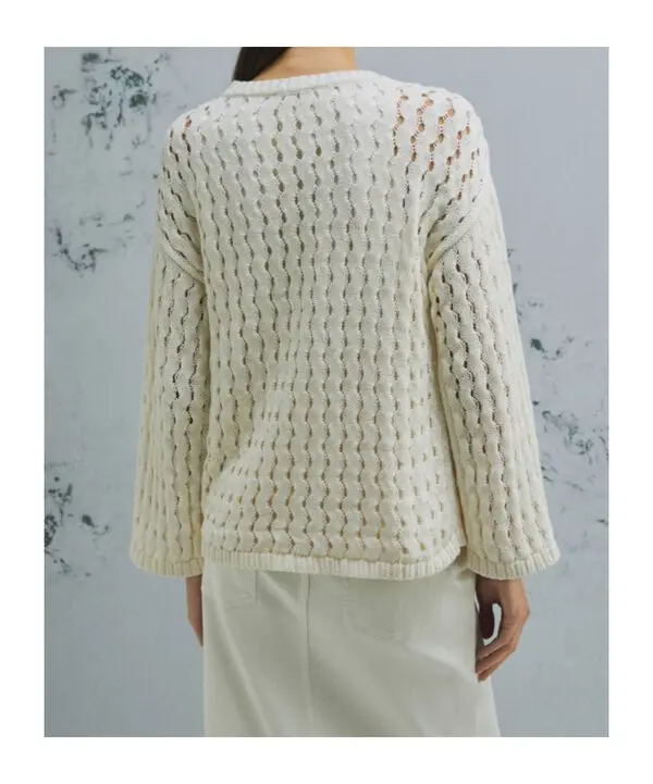 Marella Open-knit Cotton Sweater Wool