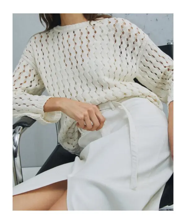 Marella Open-knit Cotton Sweater Wool
