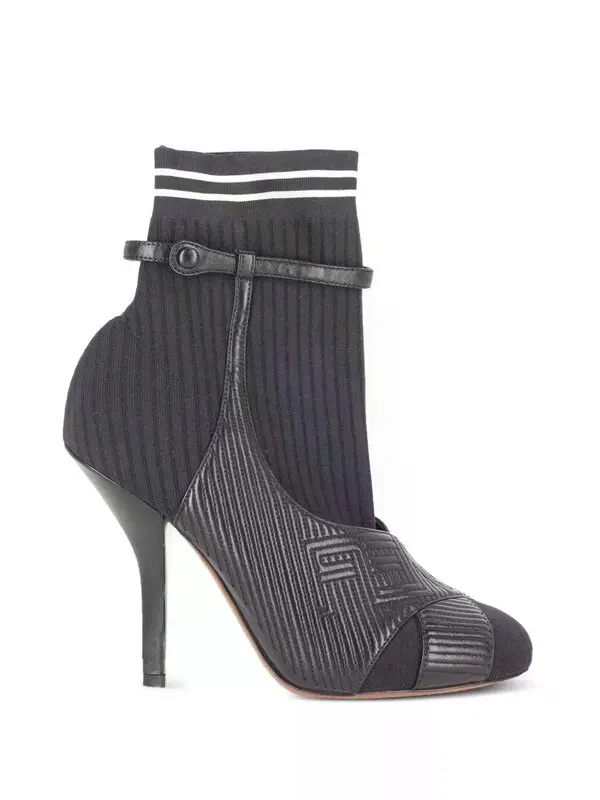Fendi Striped Sock Ankle Boots