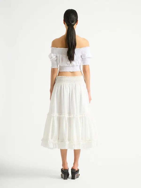 Balmain Off-the-shoulder Poplin Top
