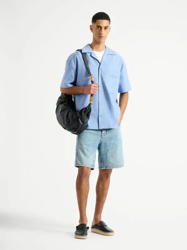 Balmain Vintage Shirt In Herringbone Poplin