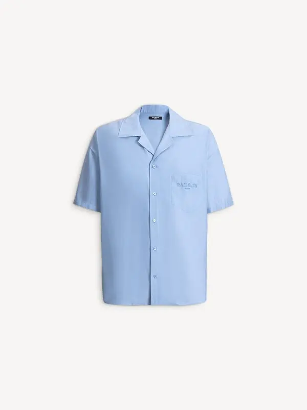 Balmain Vintage Shirt In Herringbone Poplin