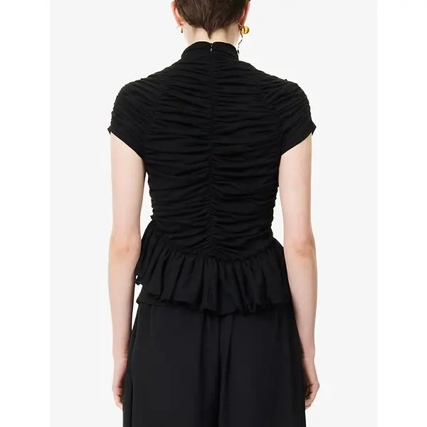Dries Van Noten Ruched Cotton Top