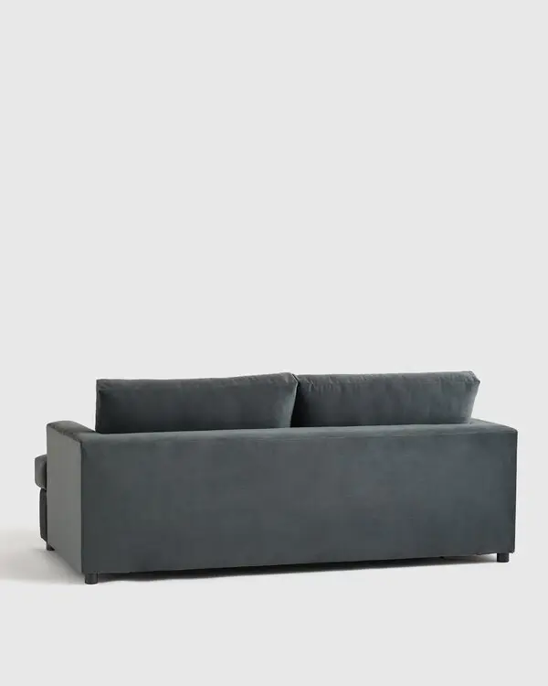 Quince Sierra Curved Arm Sleeper Sofa In Performance Velvet - Pine