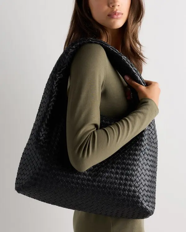 Quince Elodie Handwoven Shoulder Bag - Black