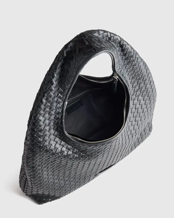 Quince Elodie Handwoven Shoulder Bag - Black