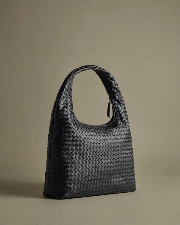 Quince Elodie Handwoven Shoulder Bag - Black