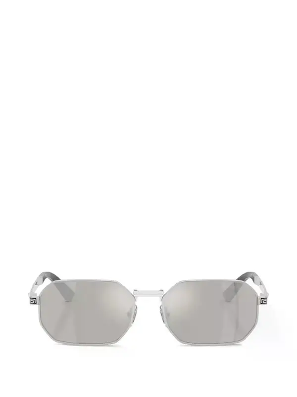 Versace Geometric-frame Mirrored Sunglasses - Silver