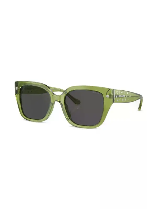 COACH Logo Print Square Frame Sunglasses