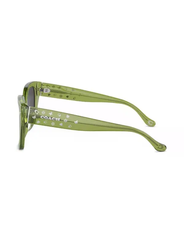COACH Logo Print Square Frame Sunglasses