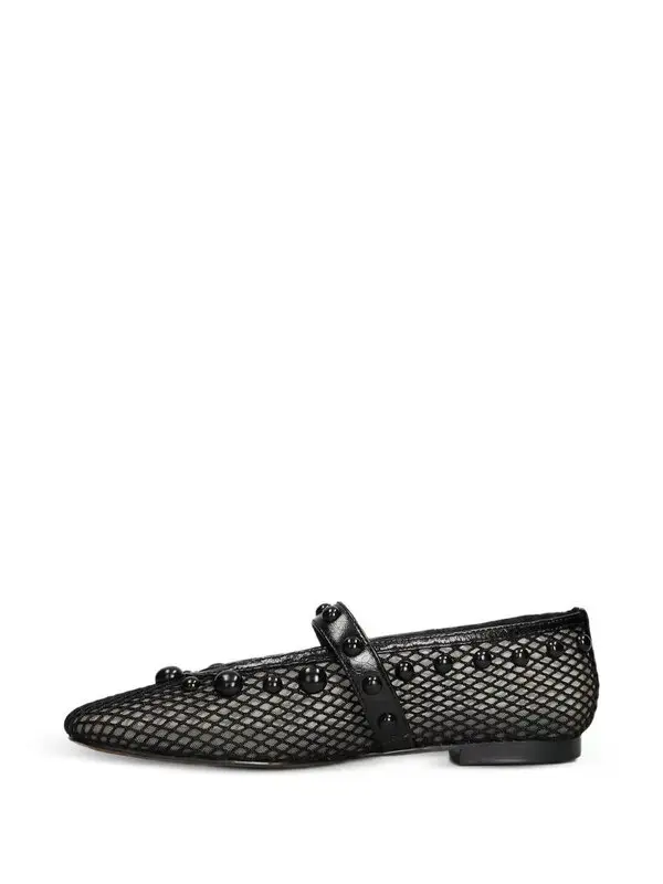 BIBI LOU Carinna Stud-embellished Mesh Ballet Flats