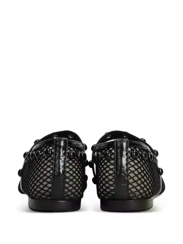 BIBI LOU Carinna Stud-embellished Mesh Ballet Flats