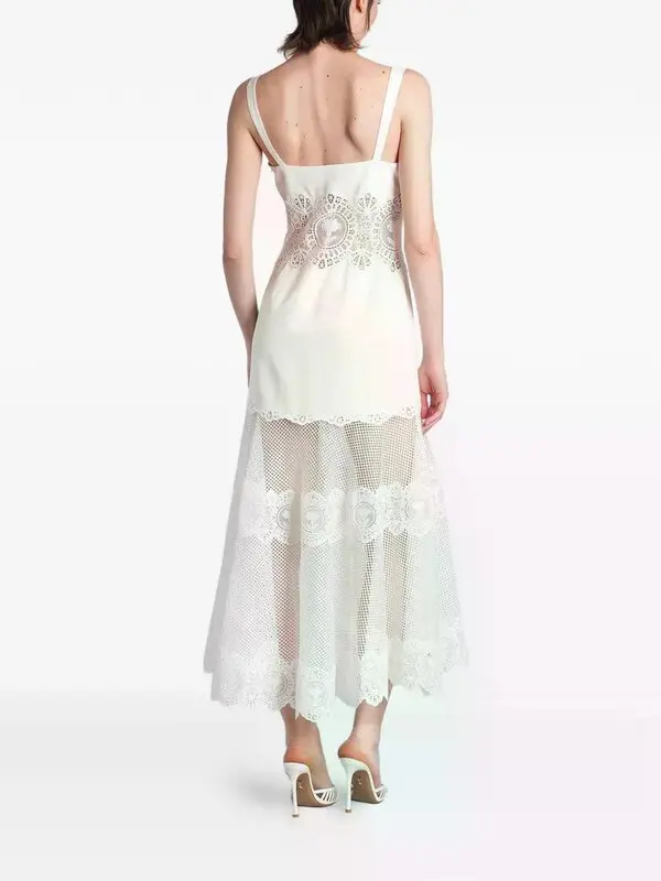 Retrofete Olenna Guipure Lace-panelled Midi Dress