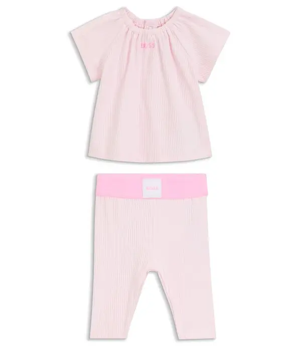 BOSS Baby Stretch Cotton T-shirt And Leggings Set - Light Pink